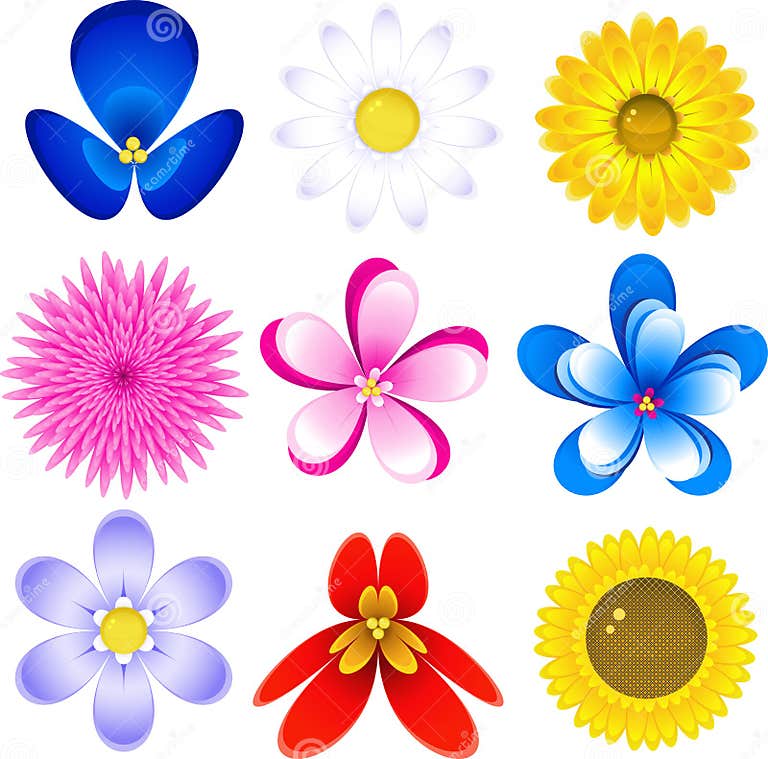 Flowers icon set stock vector. Illustration of botany - 8082520