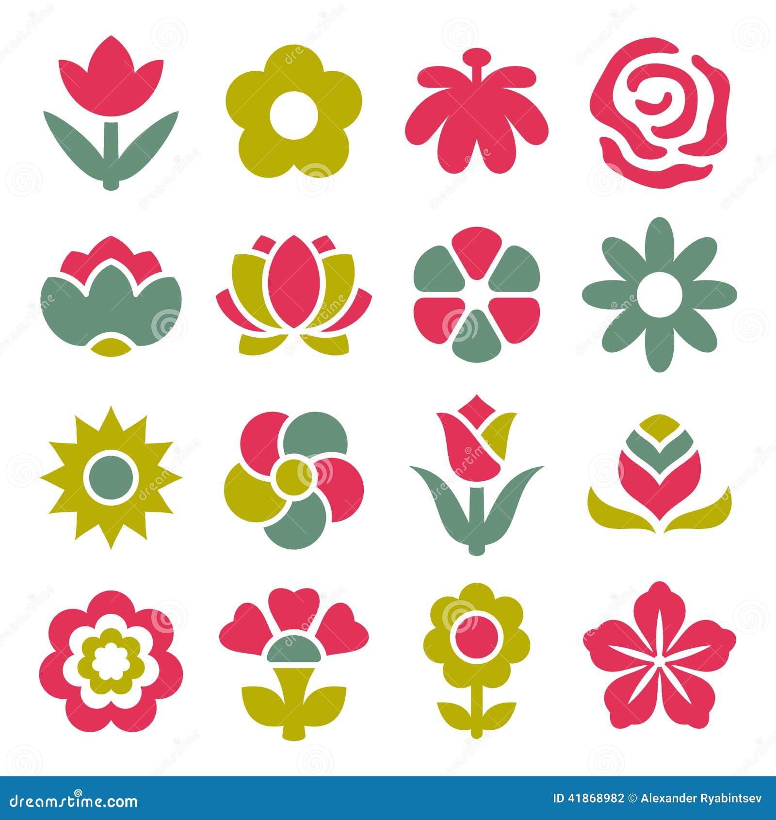 Flowers icon set stock vector. Illustration of icon, disease - 41868982