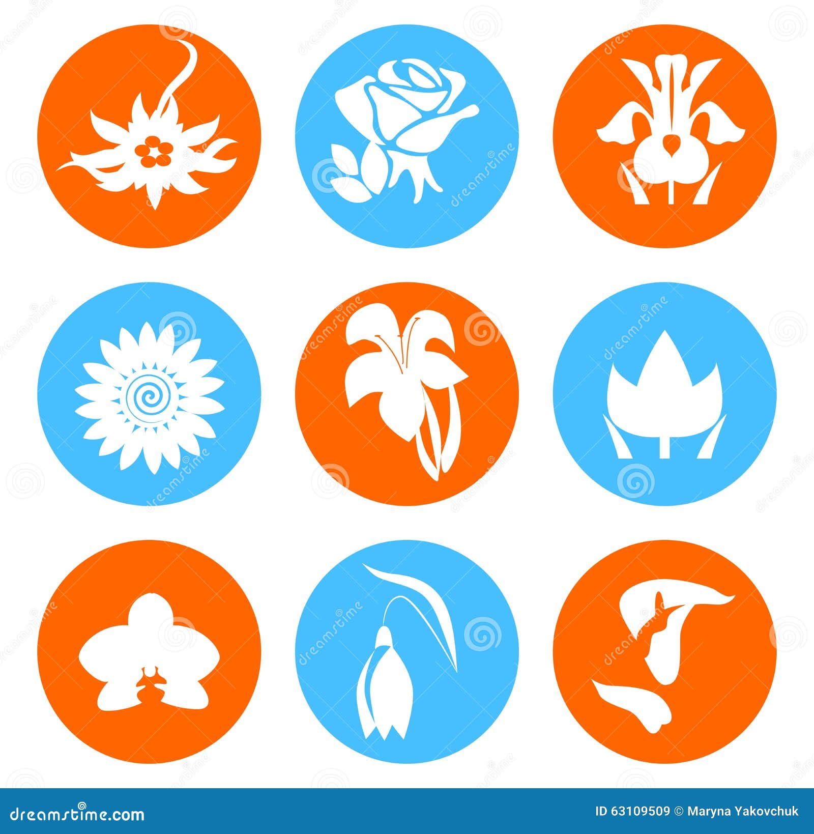 The flowers icons stock vector. Illustration of tulip - 63109509