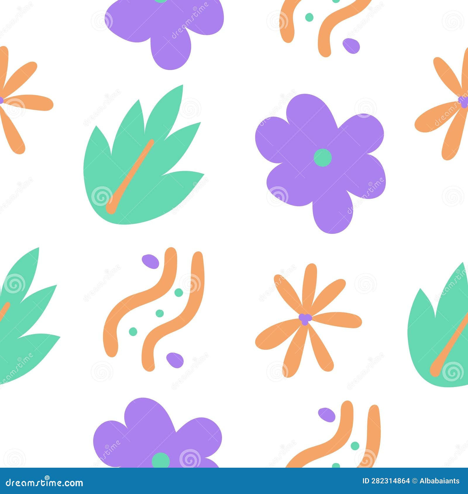 Flowers Imperfect Pattern, Bright Trendy Calm Pure Pattern, Abstract ...