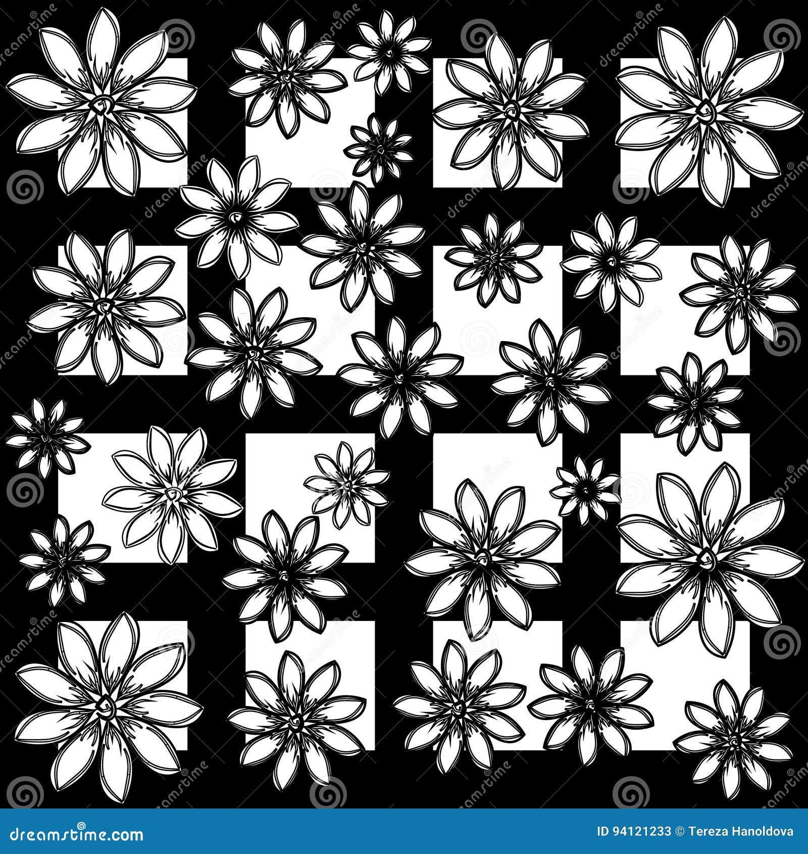 Flowers Isolated on Square Background Stock Vector - Illustration of ...