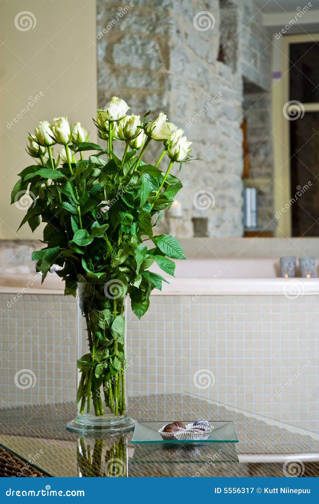 Flowers and jacuzzi stock image. Image of jacuzzi, inside - 5556317