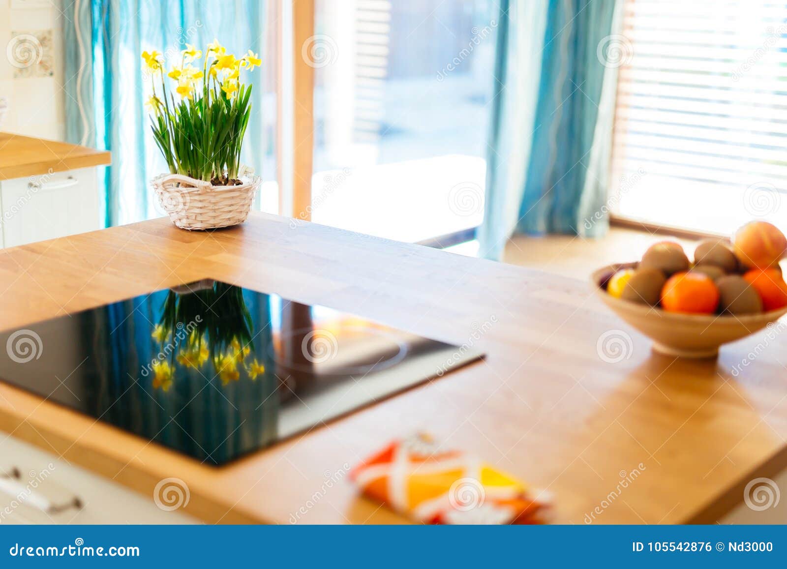 Flowers on kitchen counter stock photo. Image of inside - 105542876