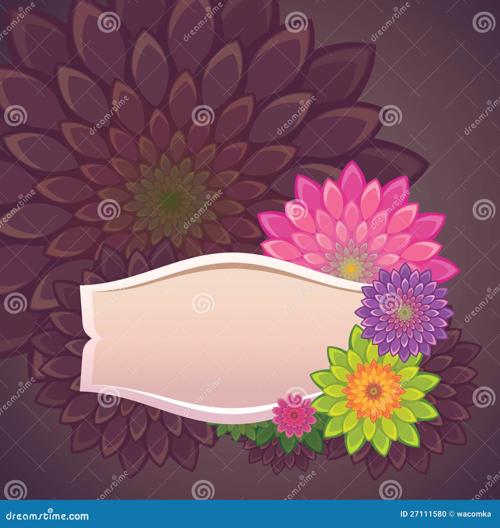 Flowers label template stock vector. Illustration of design - 27111580