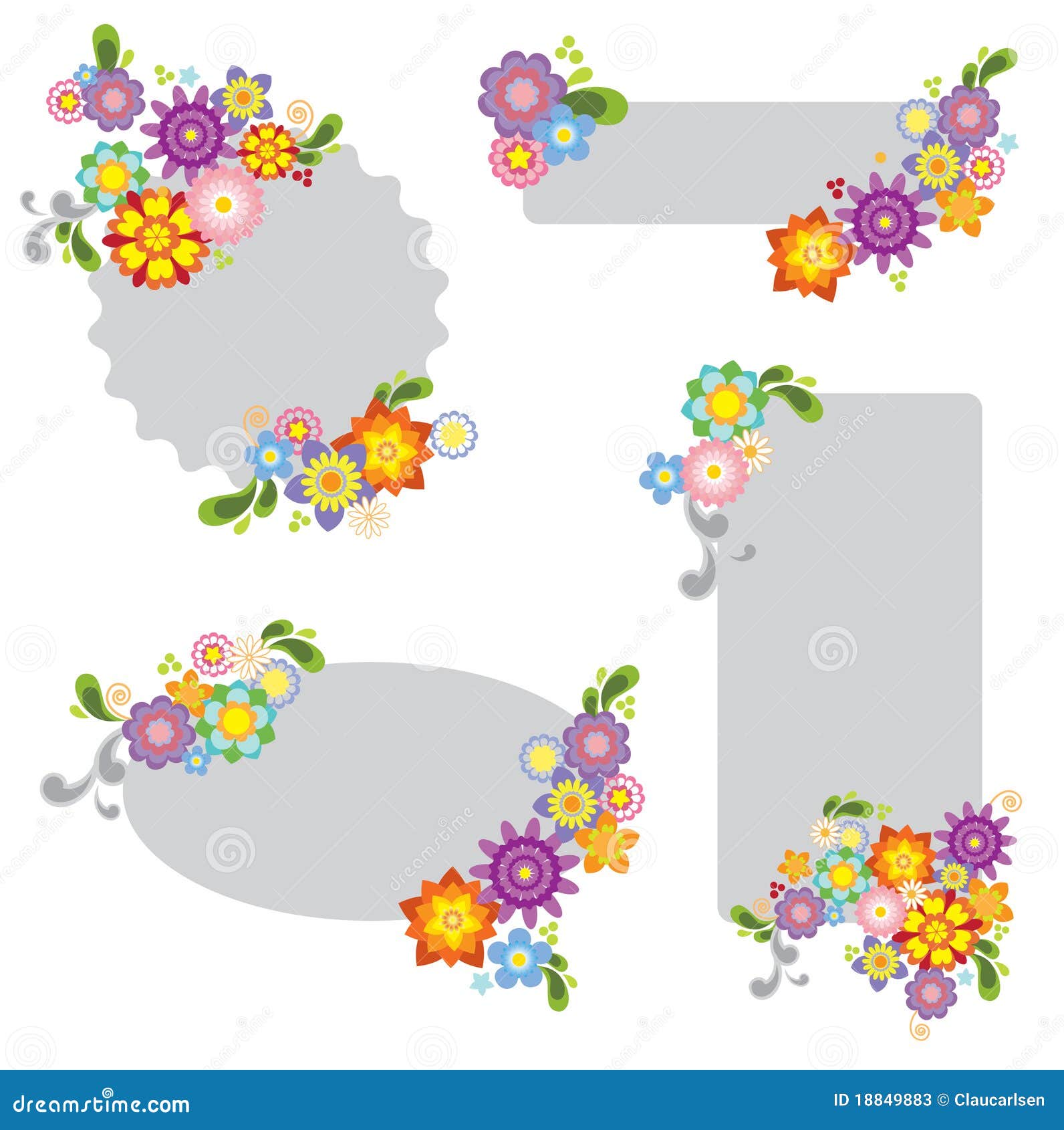 Flowers and Labels Illustration Stock Vector - Illustration of spring ...