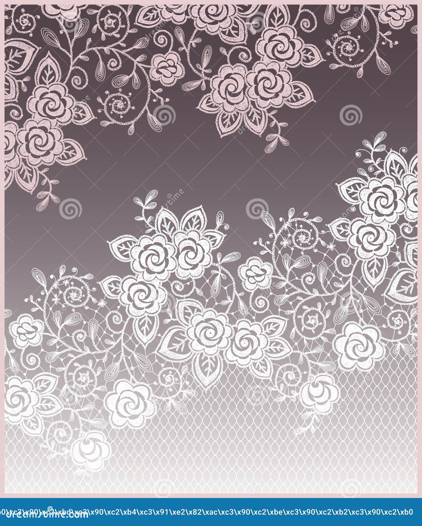 Flowers, lace Roses Card. stock vector. Illustration of invitation ...