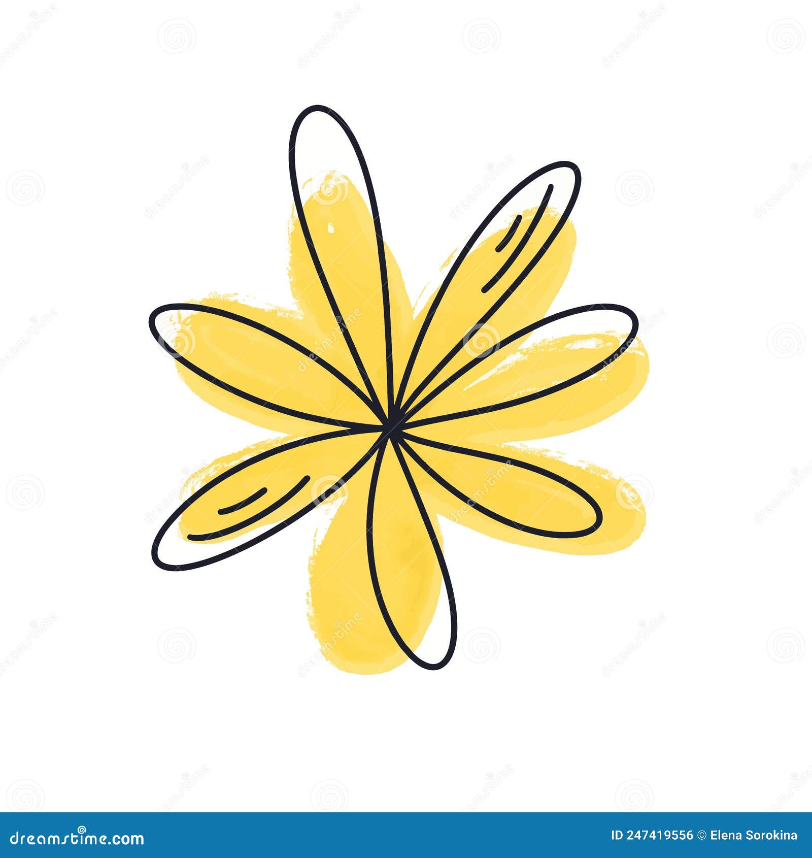 Yellow Leaf from a Tree, Hand-drawn Stock Vector - Illustration of ...