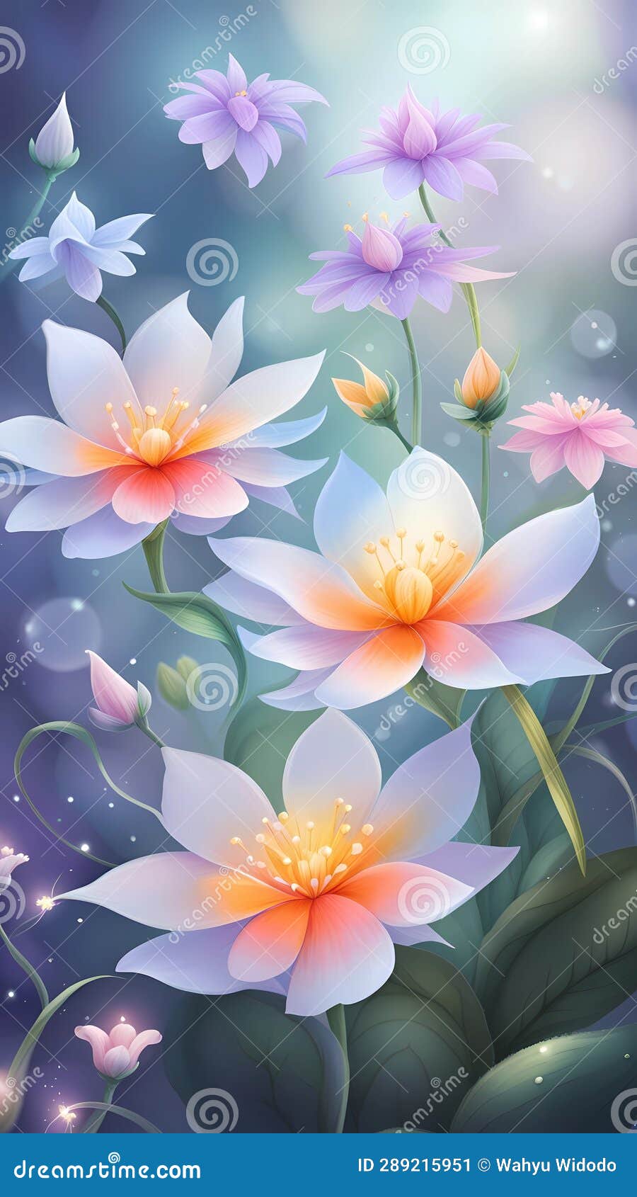 Flowers and Leaves Floral Pattern Wallpaper Background AI Generated ...