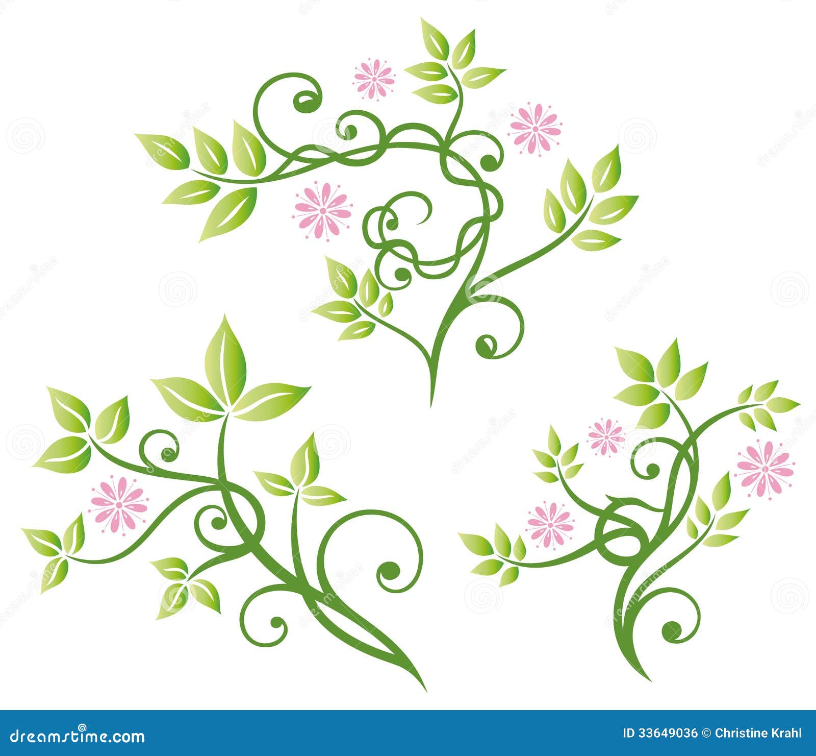 Flowers, Leaves, Vector Set Stock Vector - Illustration of garden ...