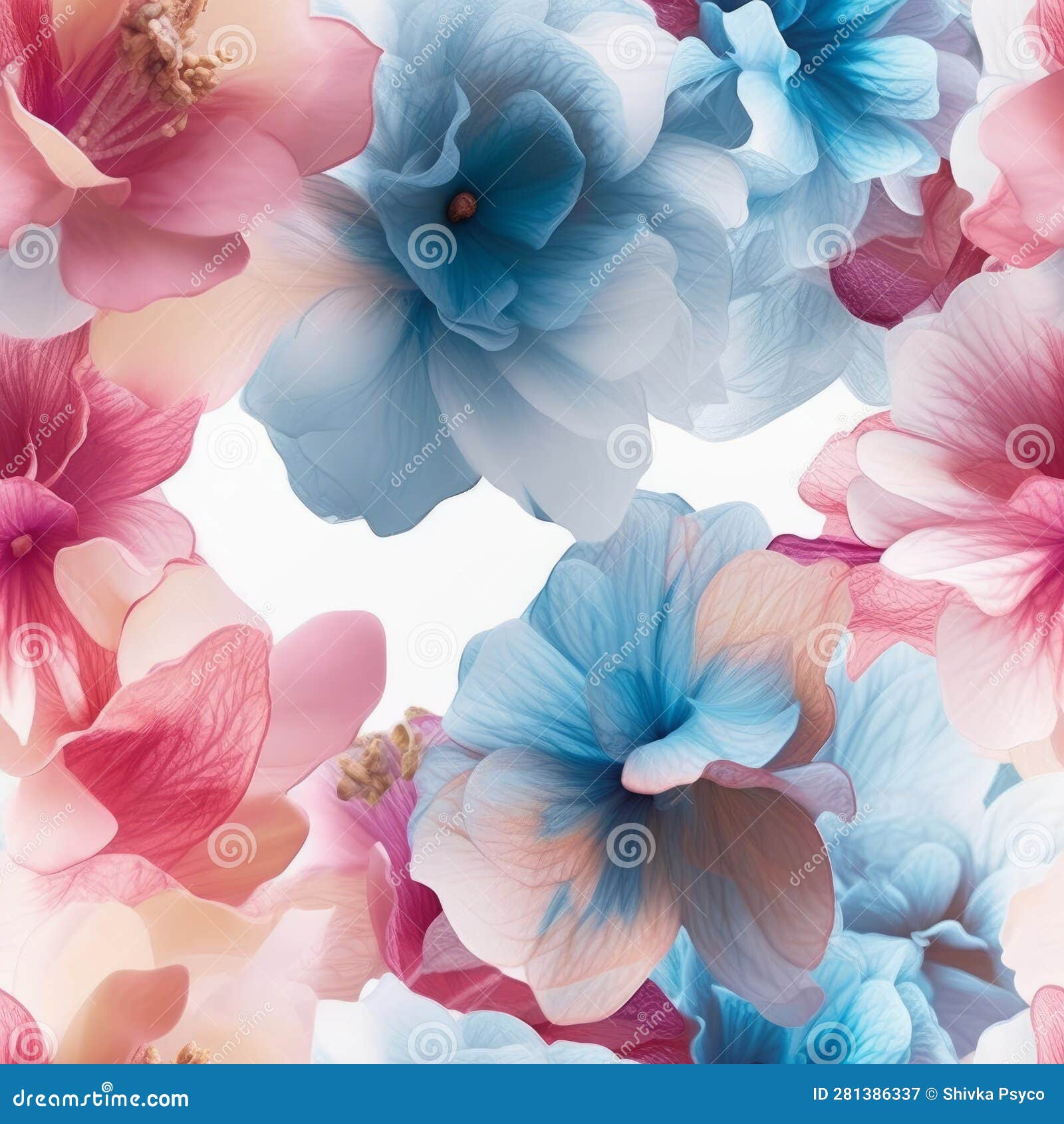 Flowers with Light Color Scheme Stock Illustration - Illustration of ...