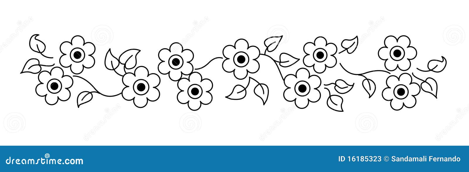 Flowers Line / divider stock vector. Image of illustrate - 16185323