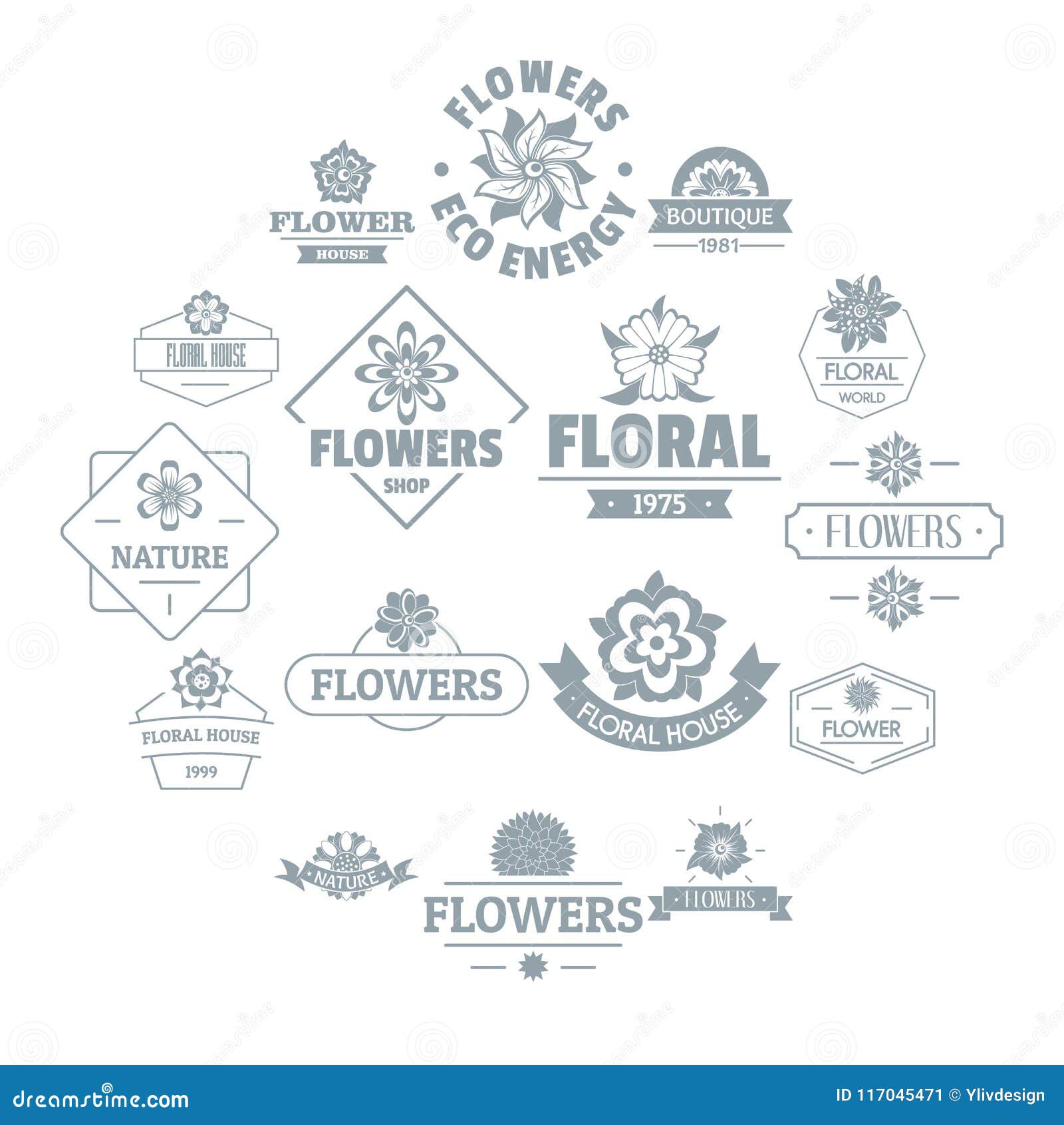 Flowers Logo Icons Set, Simple Style Stock Vector - Illustration of ... Flowers Logo Icons Set, Simple Style Stock Vector - Illustration of ...
