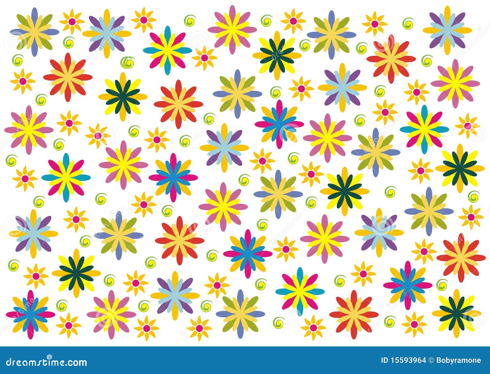 Flowers in many colors stock vector. Illustration of abstract - 15593964