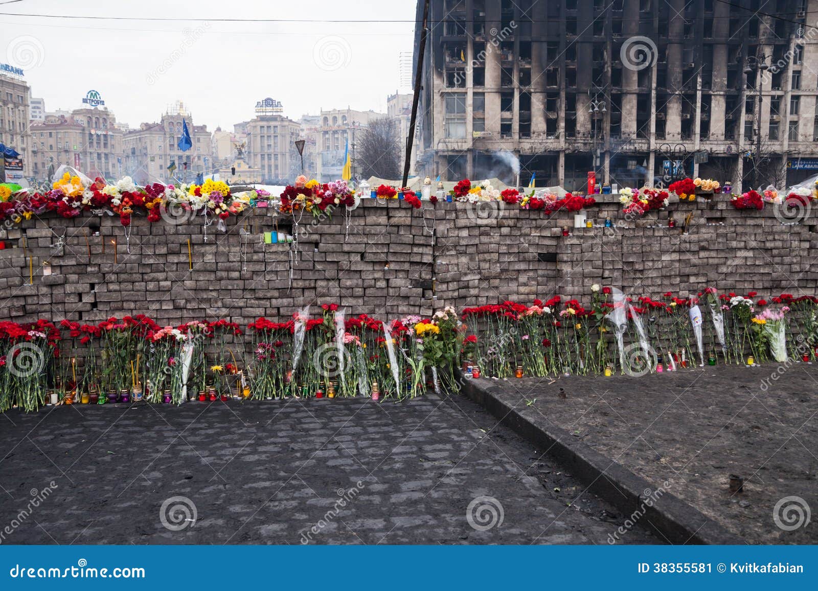 Flowers in Memory of Murdered on Euromaidan Editorial Photo - Image of ...