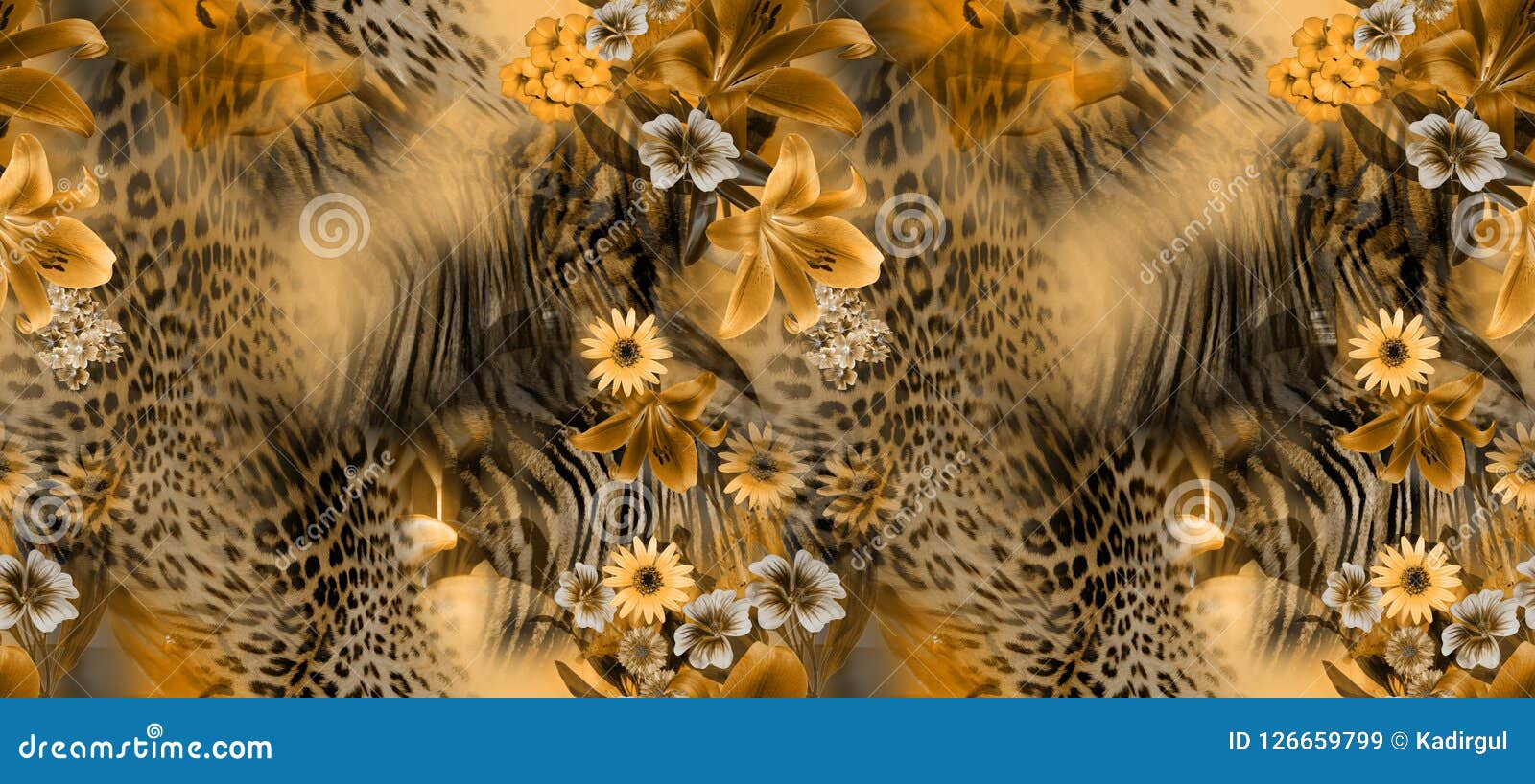 Flowers leopard background stock image. Image of design - 126659799