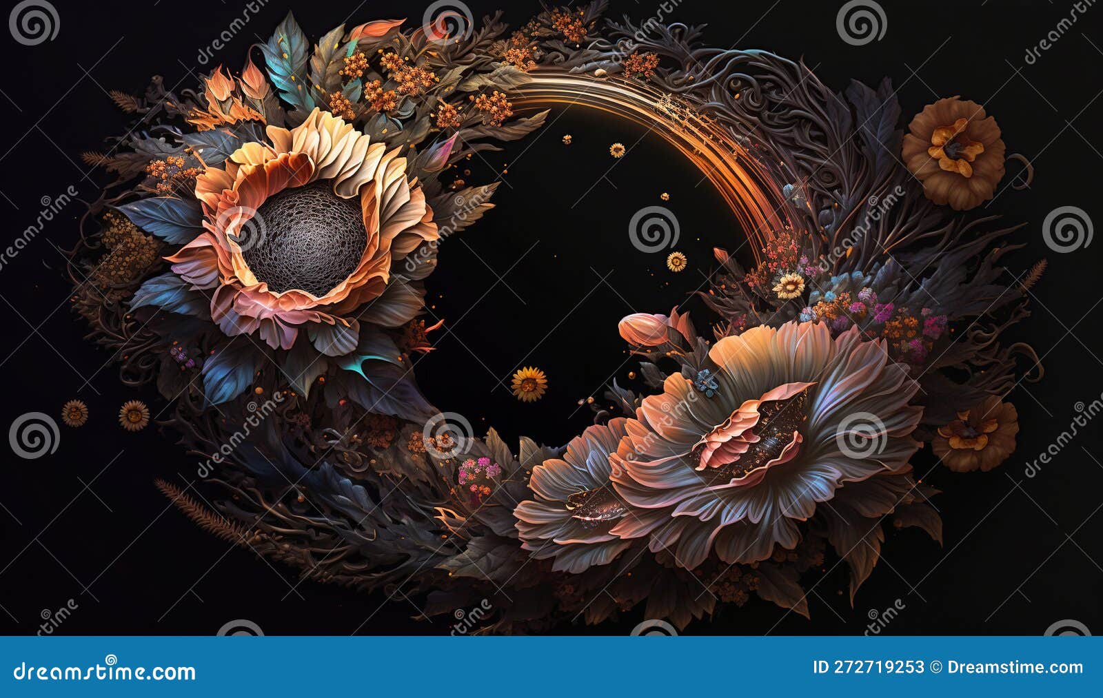 Flowers in Motion, a Swirling Symphony of Bloom. Generative Ai Stock ...