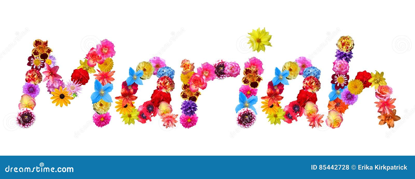 Flowers Name Mariah stock illustration. Illustration of letter - 85442728
