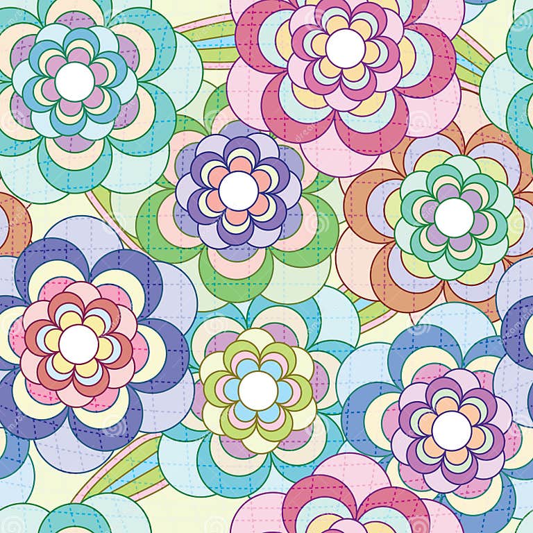 Flowers Net Pattern Colorful Stock Vector - Illustration of drawing ...