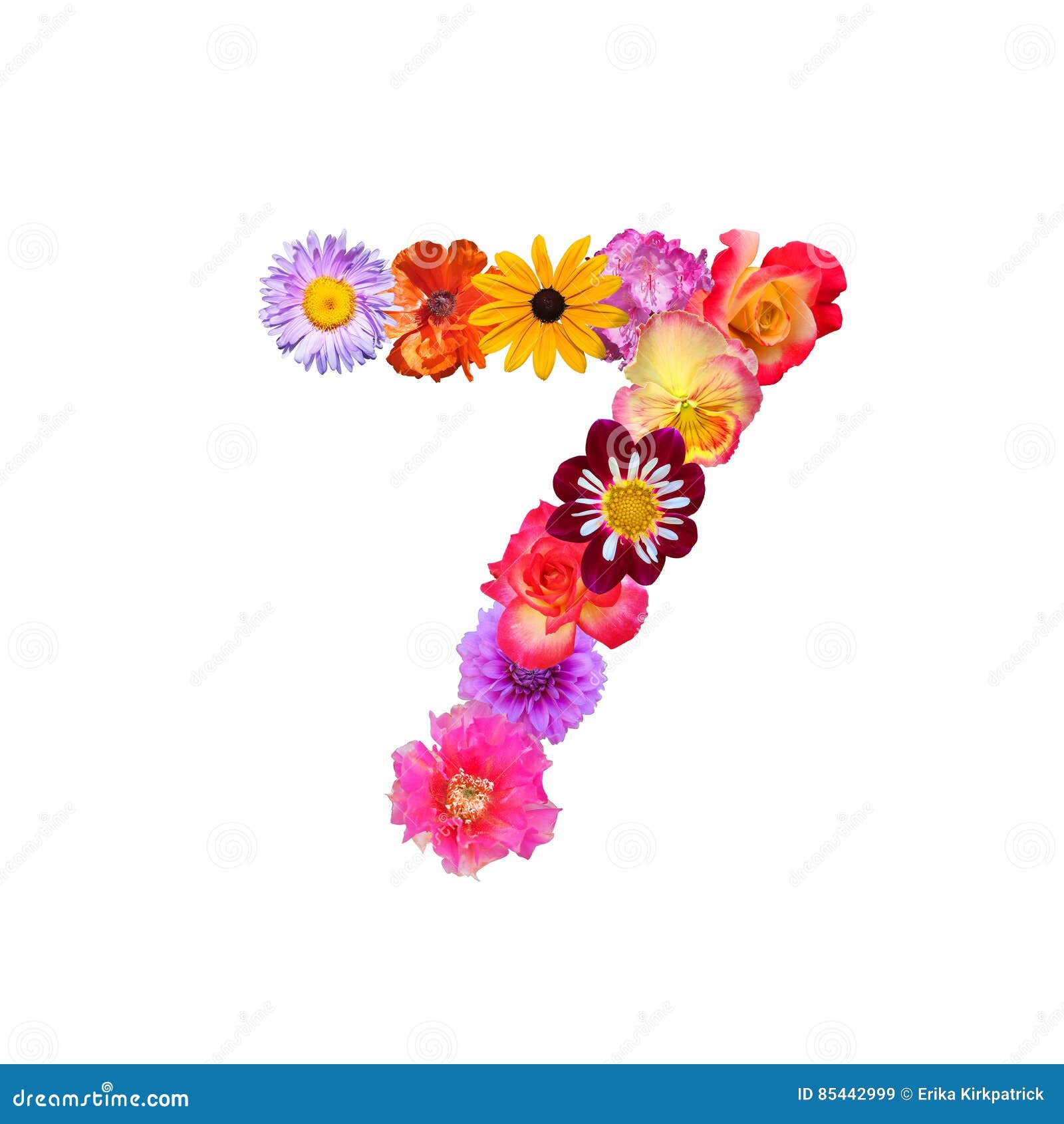 Flowers Number Seven stock illustration. Illustration of multi - 85442999