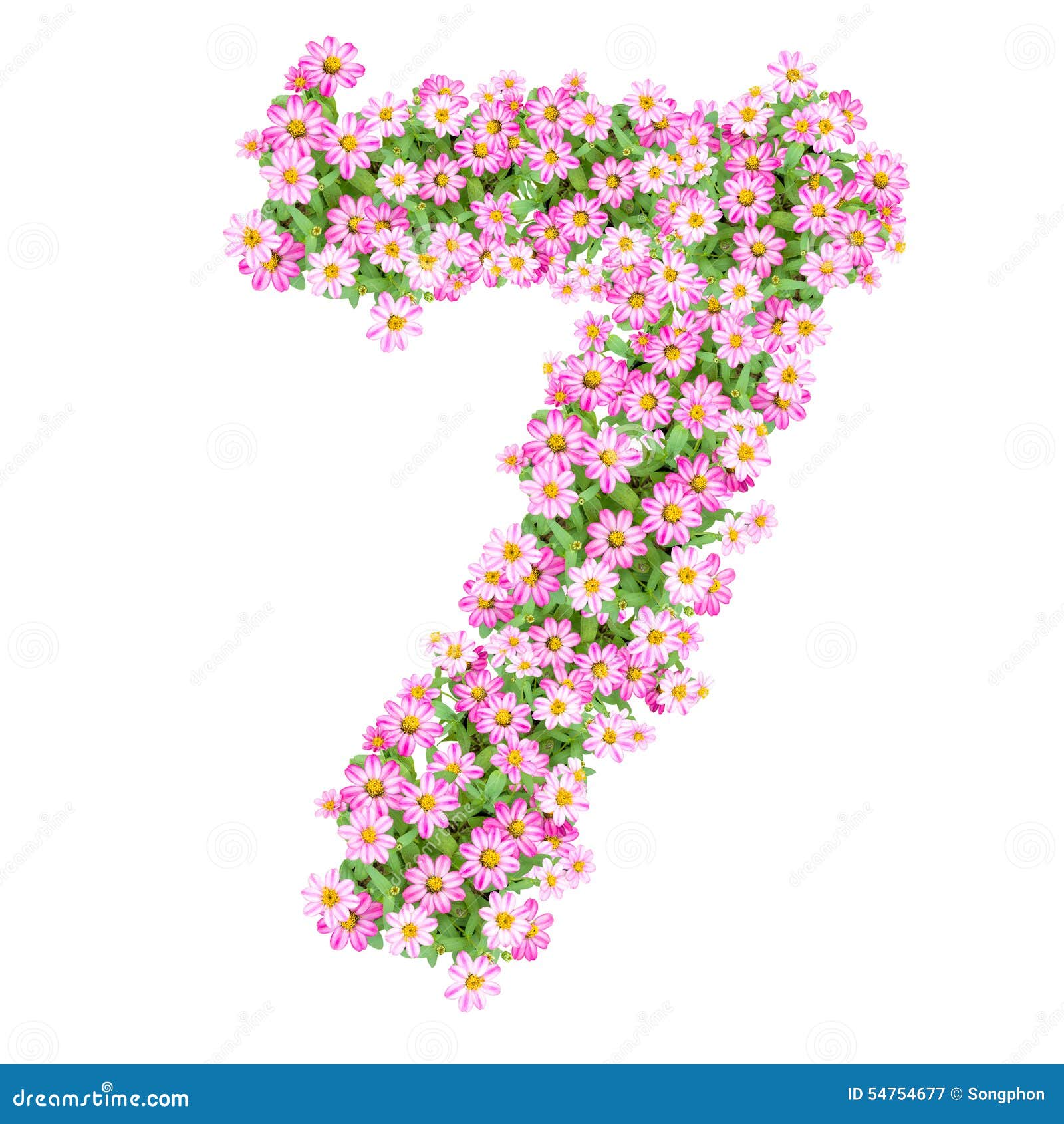 Flowers numbers 7 stock illustration. Illustration of floral - 54754677