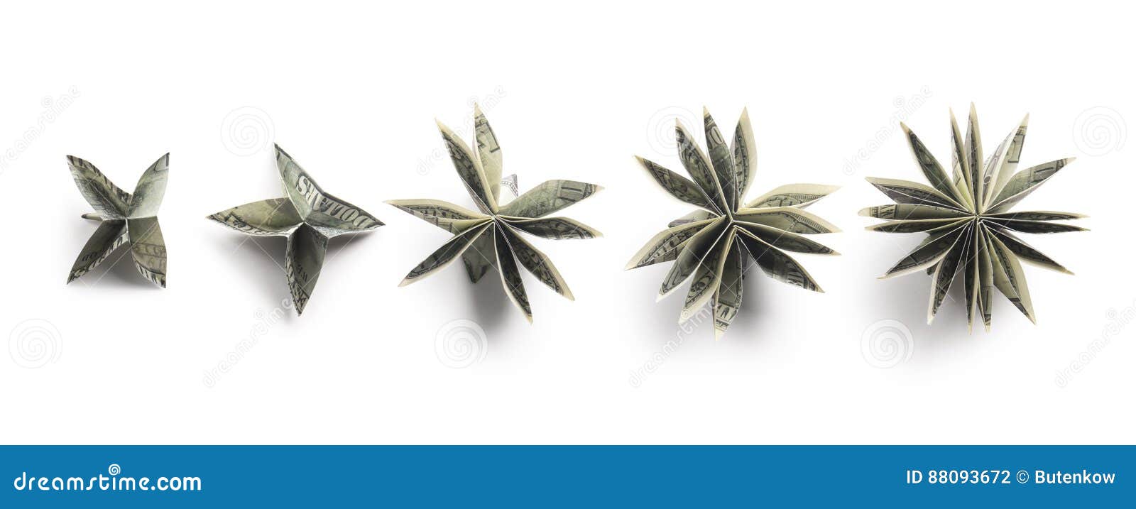 Flowers origami banknotes stock photo. Image of banknotes - 88093672