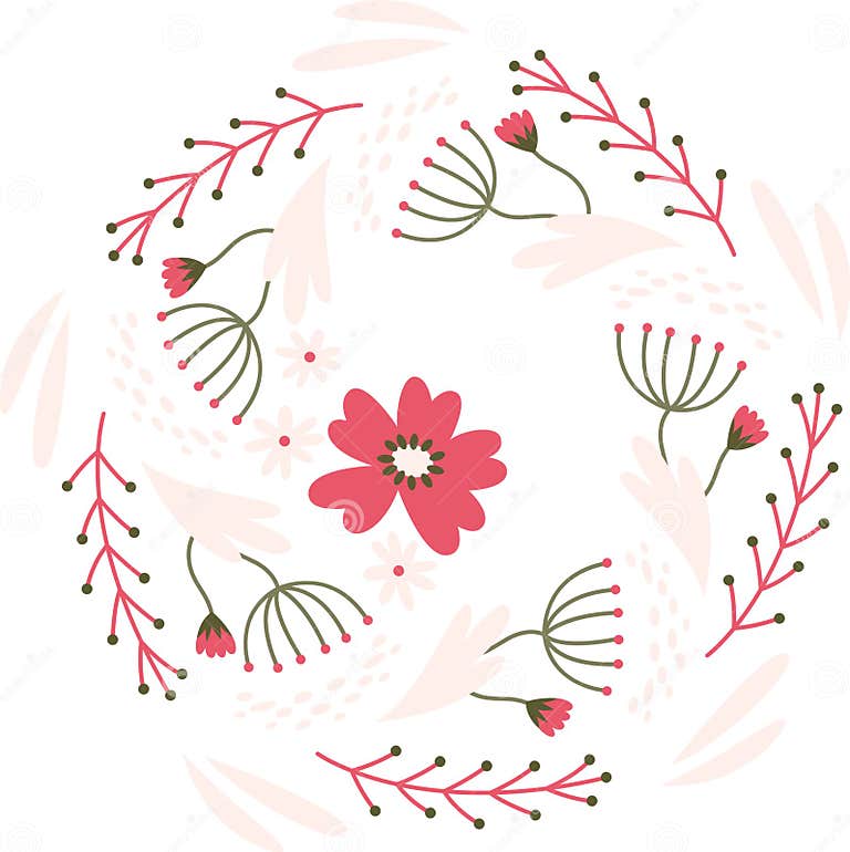 Flowers Pattern Circle stock vector. Illustration of design - 303272716