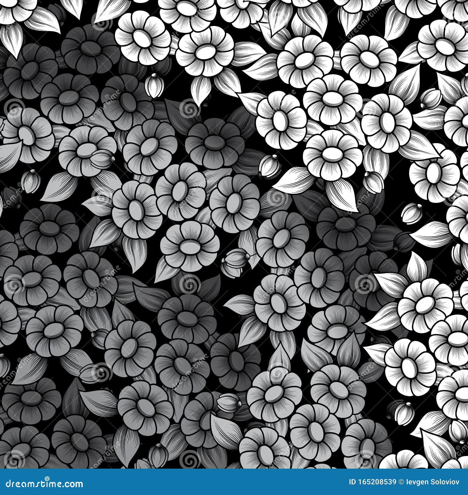 Flowers Pattern Gradient Background Stock Vector - Illustration of ...