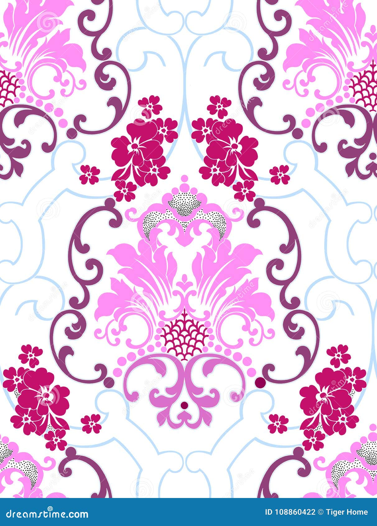 The Flowers and Patterns of the . Stock Illustration - Illustration of ...