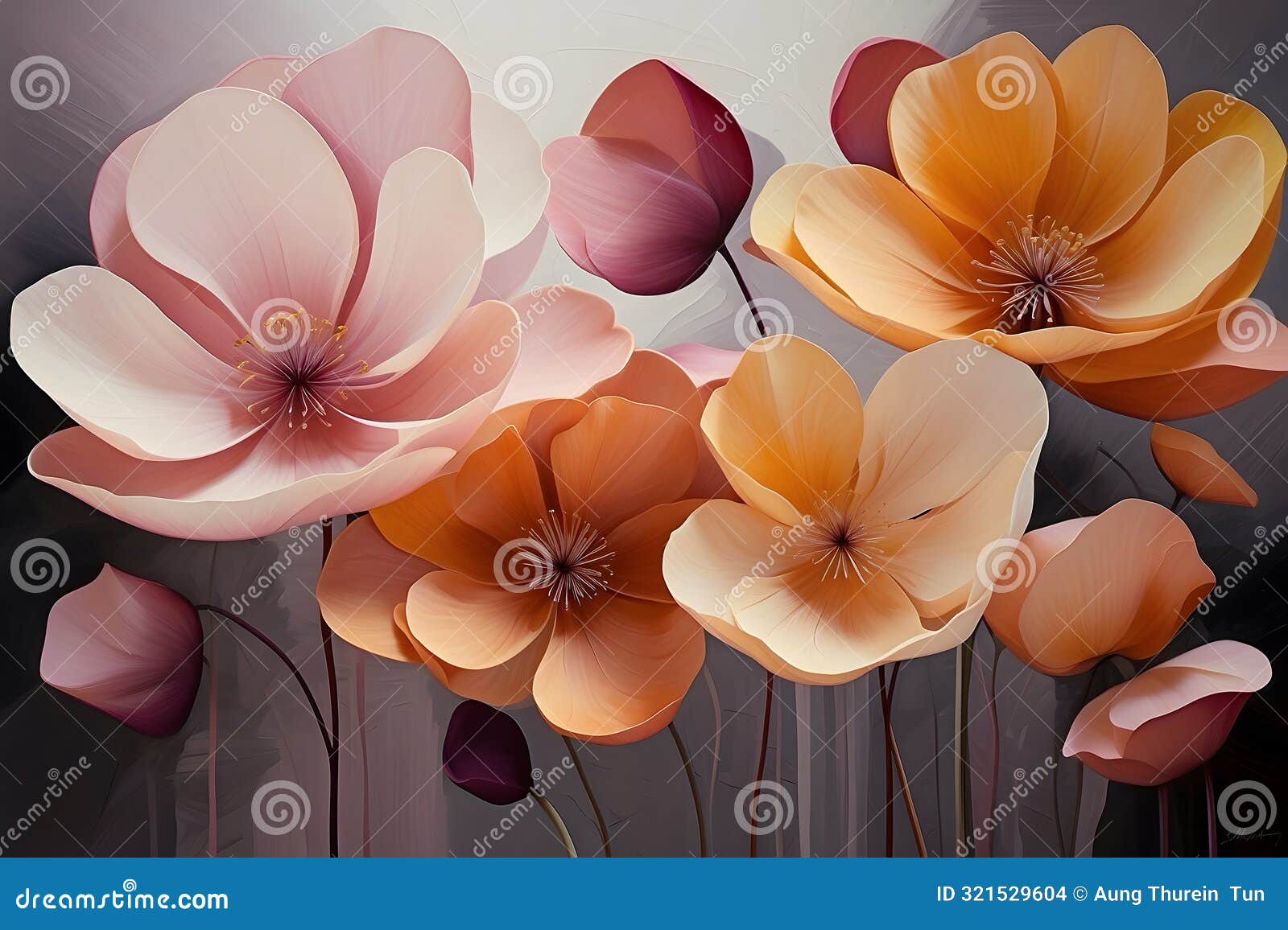 Flowers Pedals Abstract Art Wallpaper Stock Illustration - Illustration ...