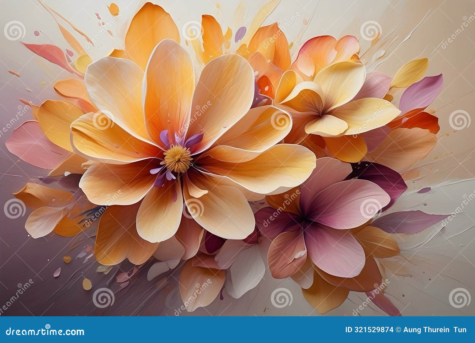 Flowers Pedals Abstract Art Wallpaper Stock Illustration - Illustration ...