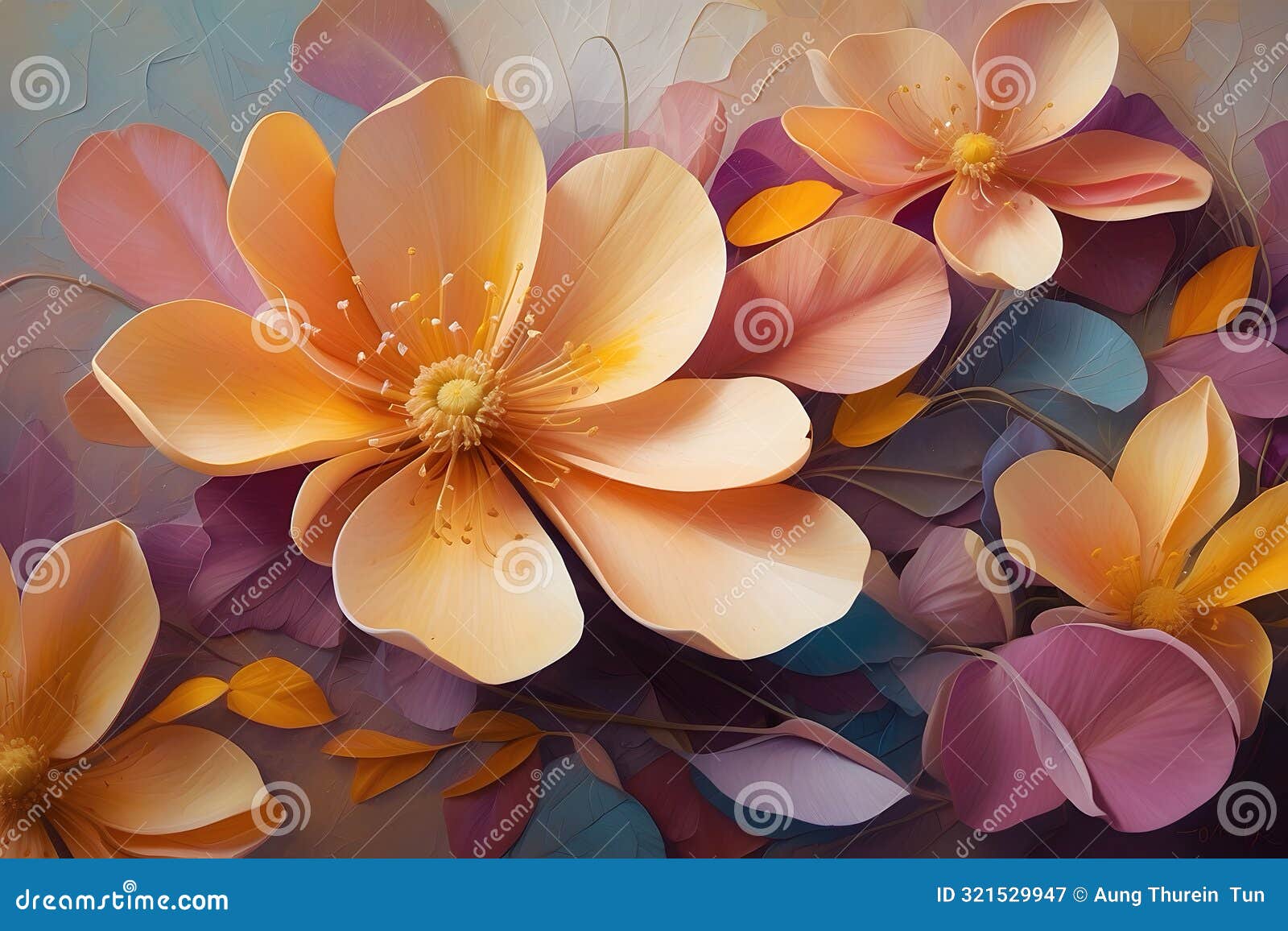 Flowers Pedals Abstract Art Wallpaper Stock Illustration - Illustration ...