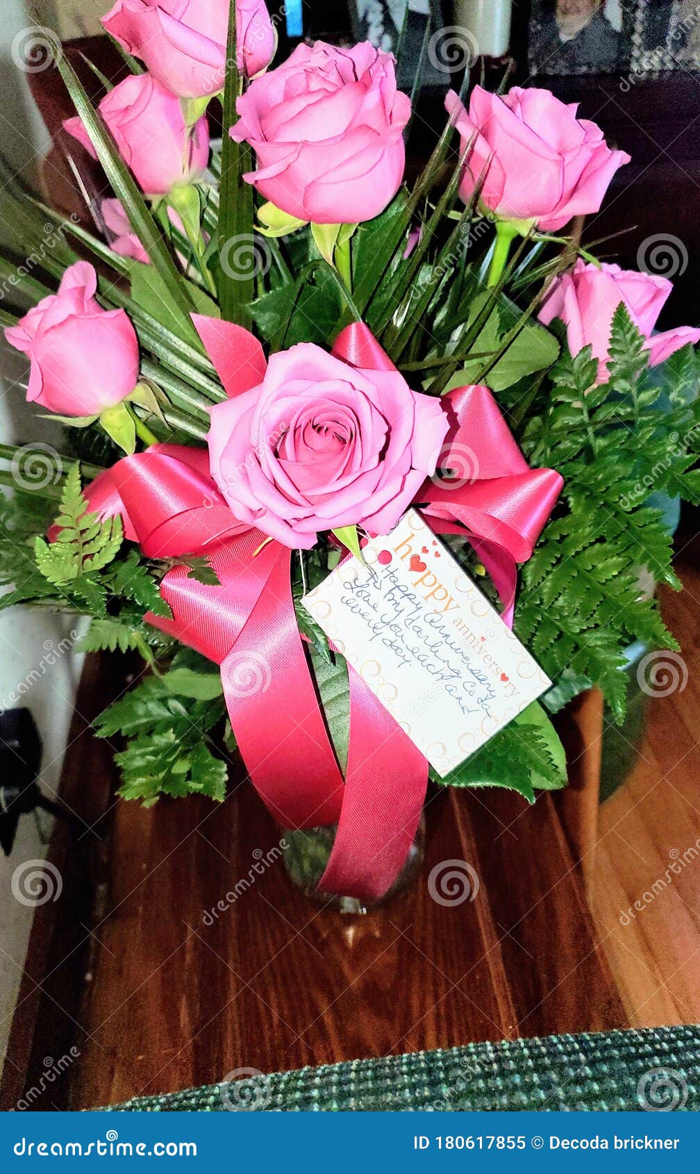 Flowers Pink Rose Love Note Stock Image - Image of note, flowers: 180617855