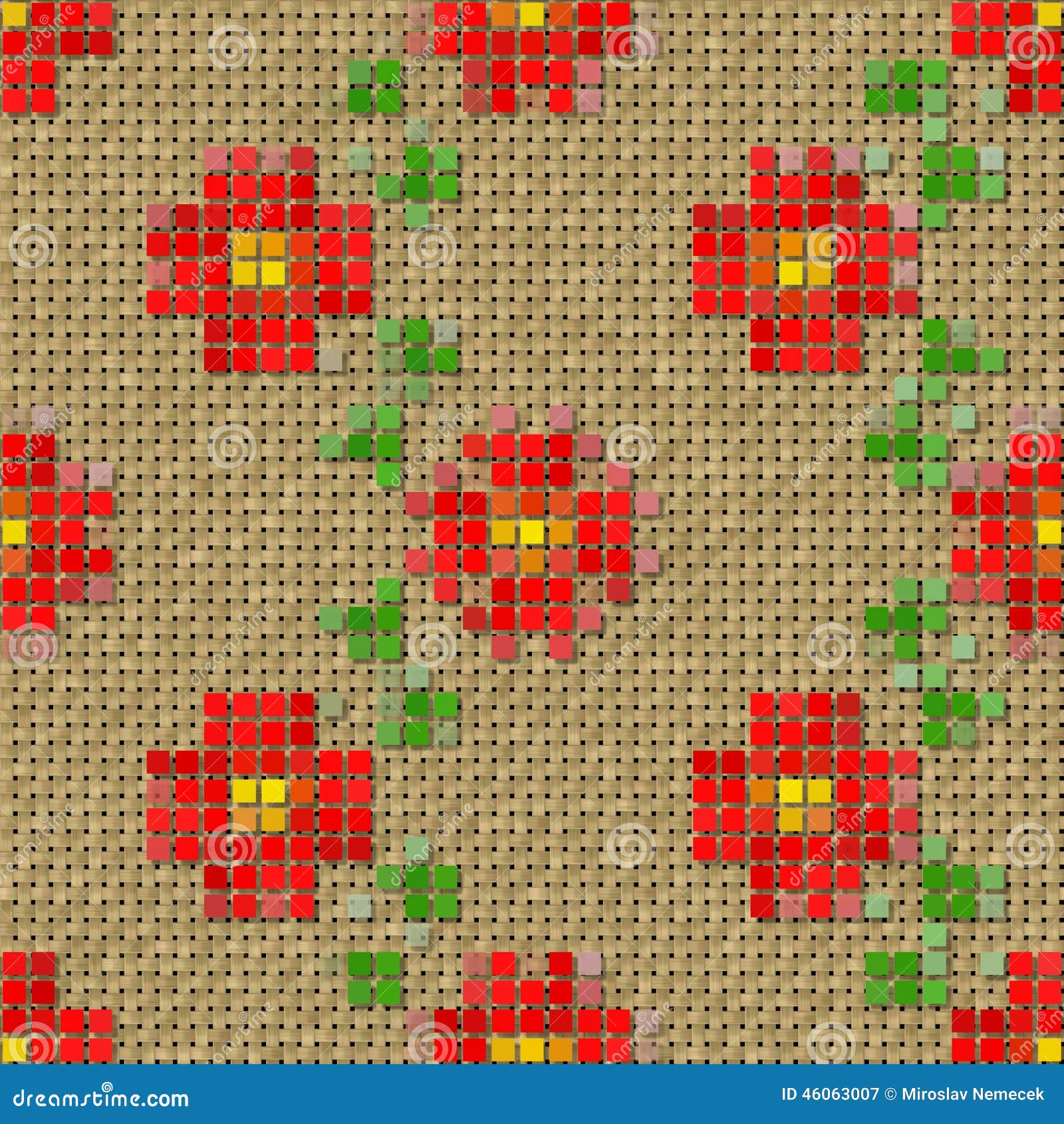 Flowers Pixelated Image Generated Seamless Texture Stock Illustration ...