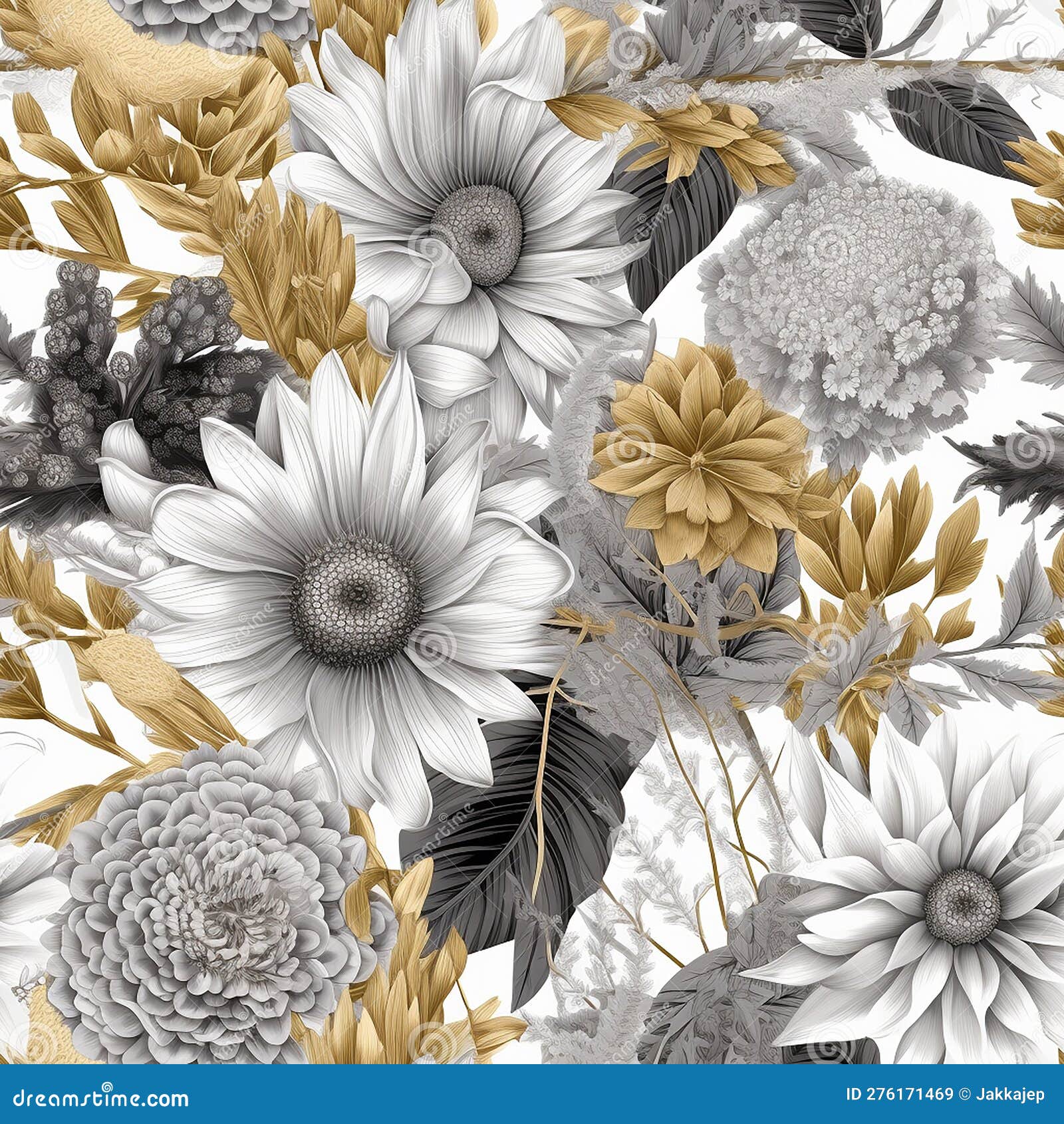Flowers and Plants Pattern Seamless Tile for Texture Backgrounds ...