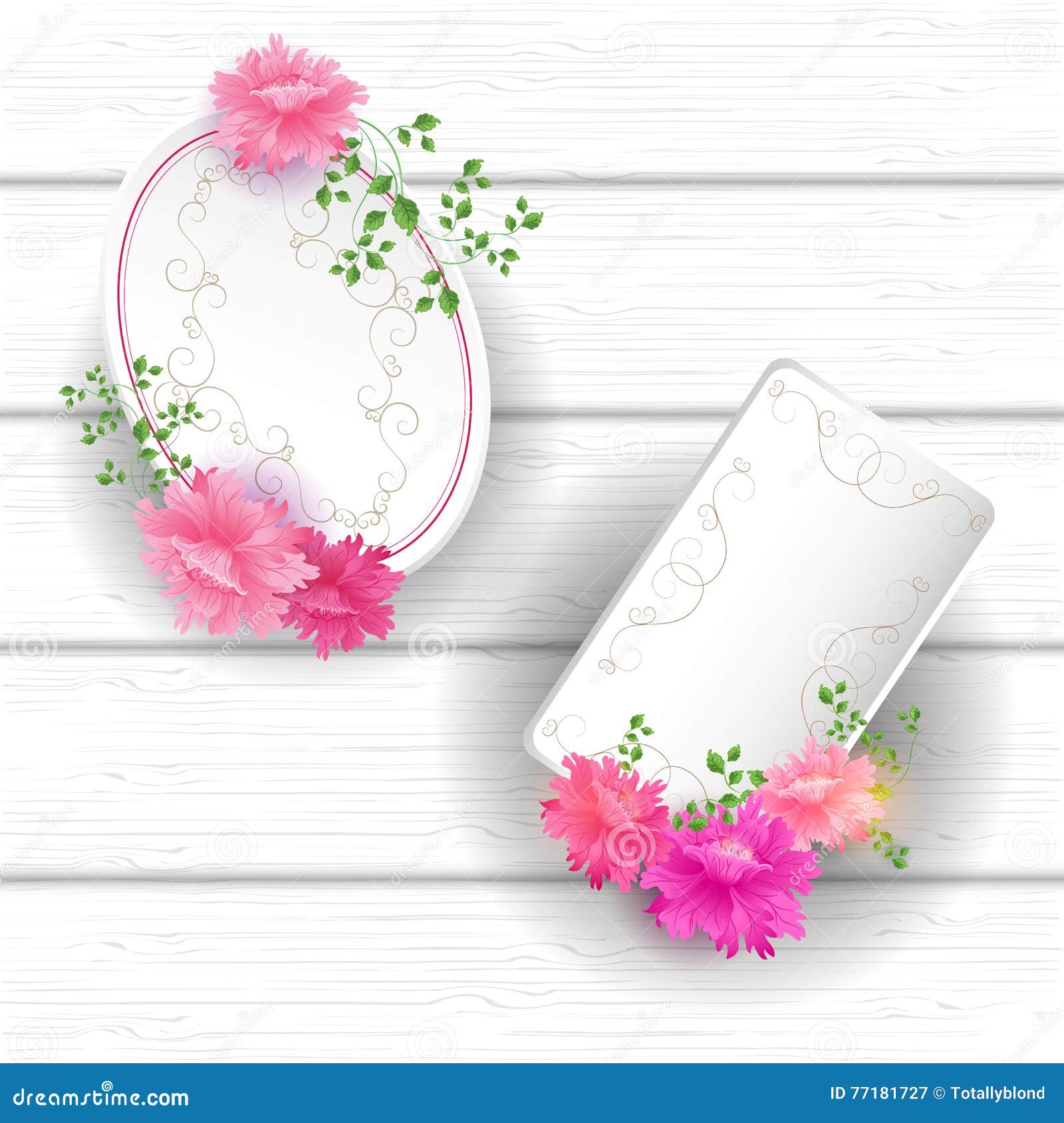 Flowers Postcard with Vintage Tag Stock Vector - Illustration of ...