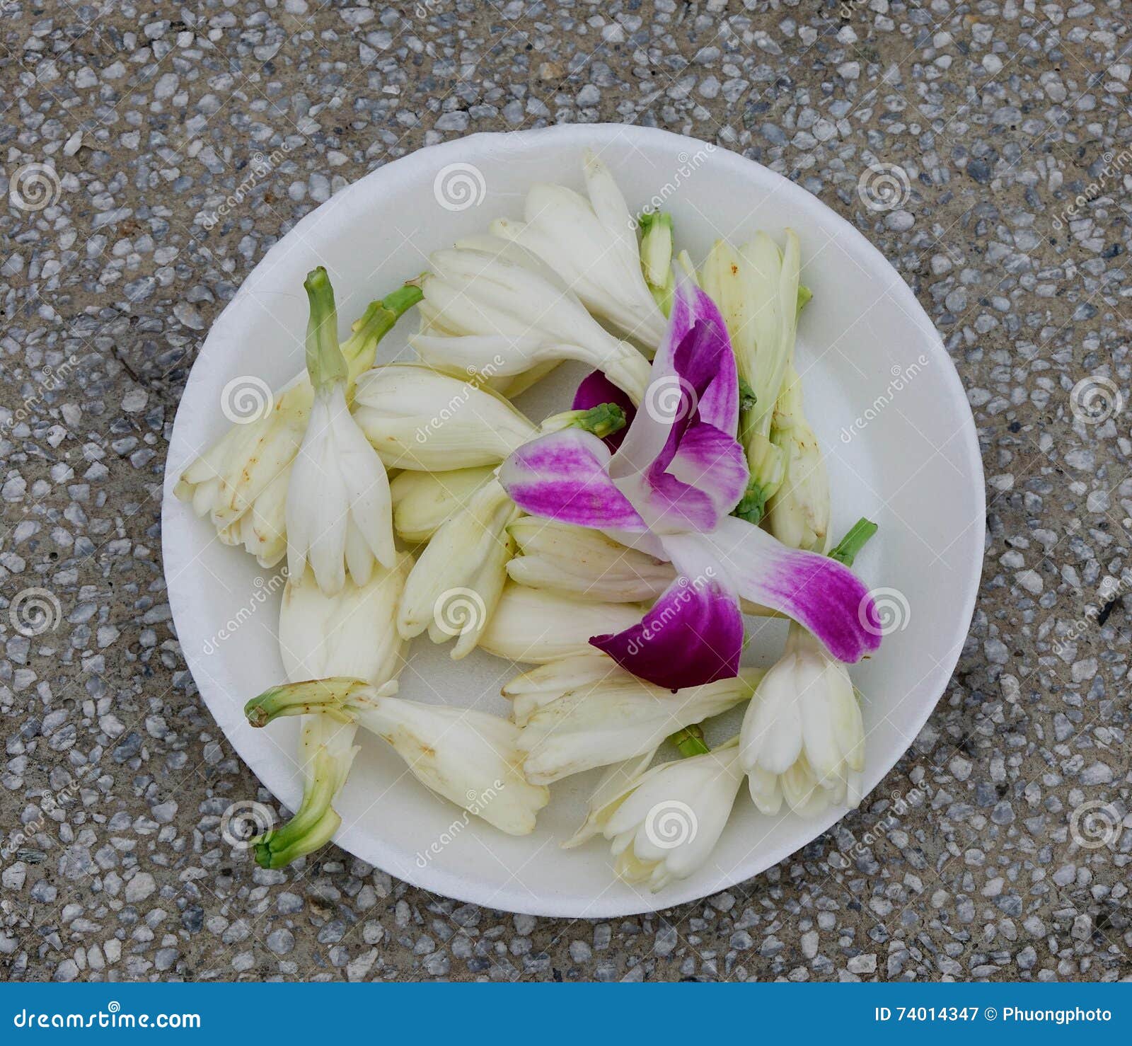 Flowers for Praying at the Temple Stock Image - Image of stone, view ...