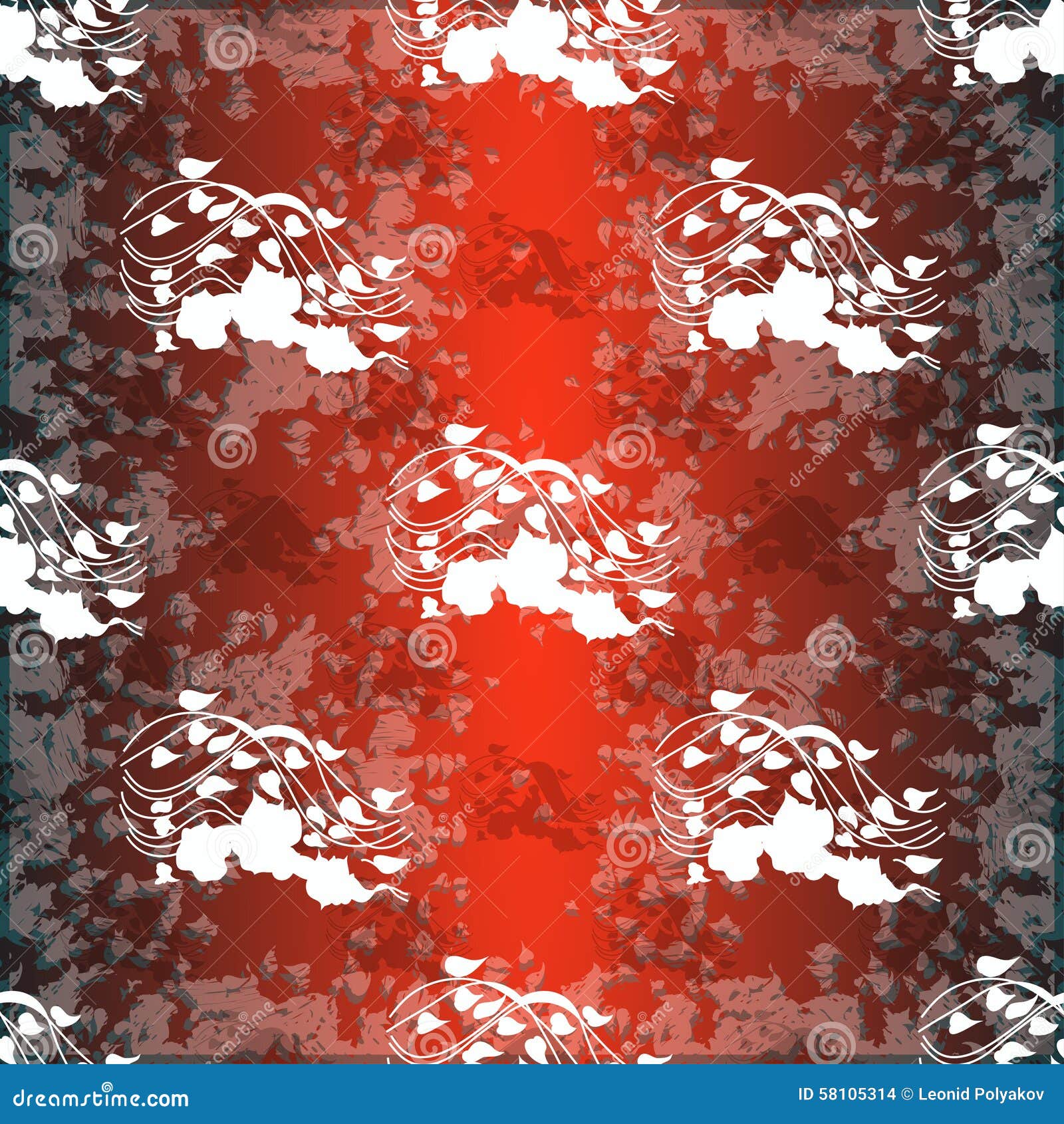 Flowers on a Red Background with Backlit Background Stock Vector ...