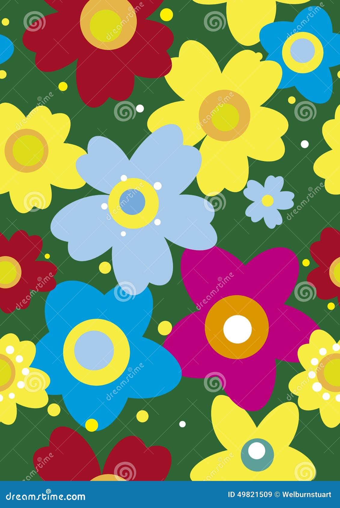 Flowers 15 repeat stock vector. Illustration of design - 49821509