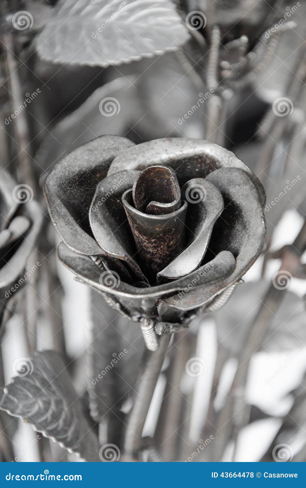 Flowers Roses Made of Iron for Love is Hard Stock Photo - Image of ...