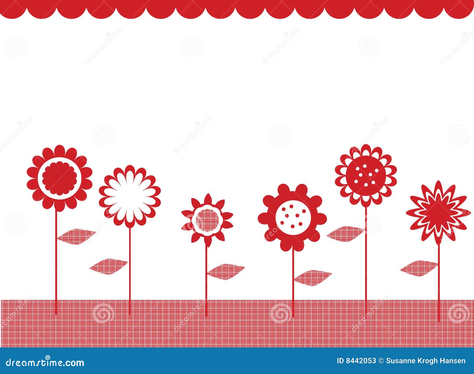 Flowers in a row stock vector. Illustration of seventies - 8442053