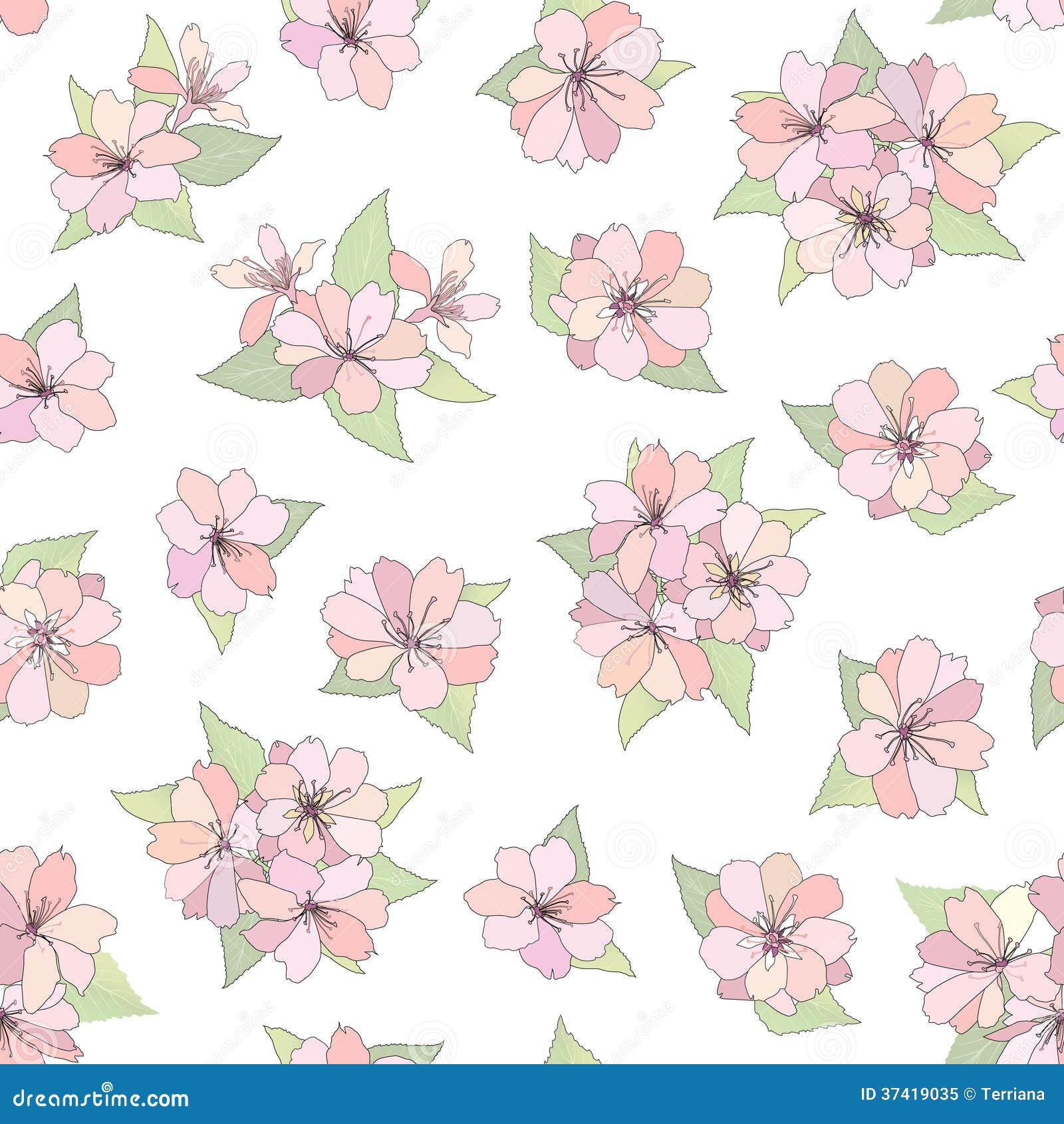 Flowers Seamless Background. Vector Graphic. Stock Illustration ...