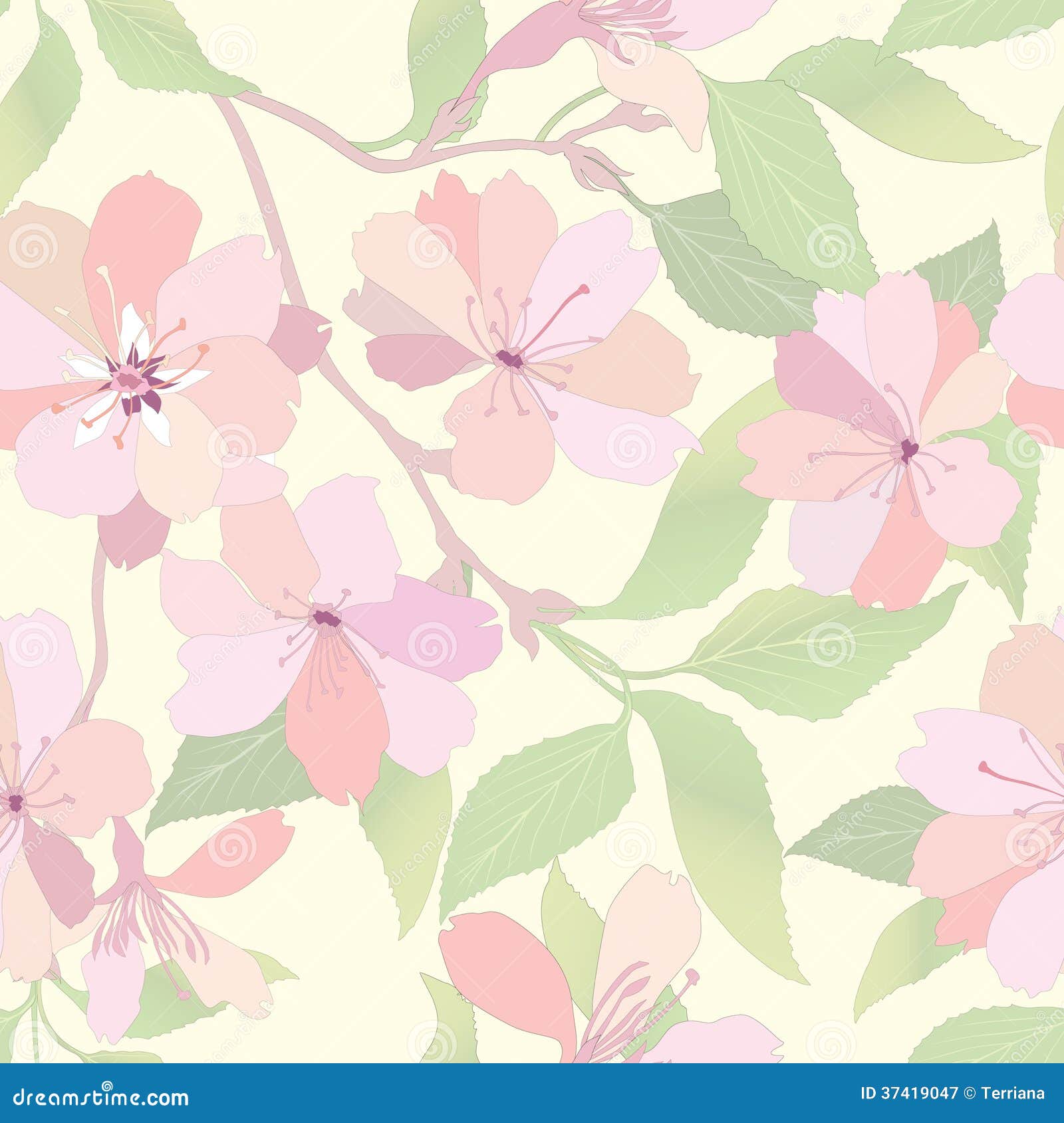 Flowers Seamless Background. Vector Graphic. Stock Illustration ...