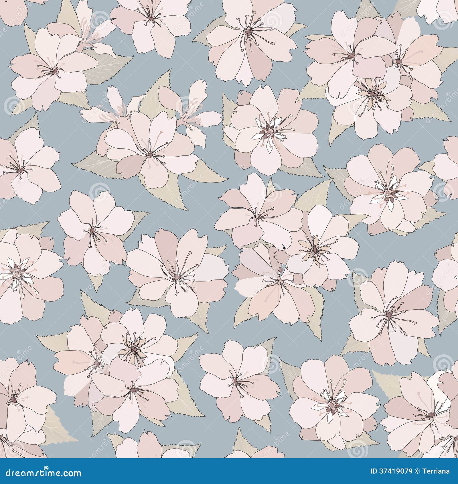 Flowers Seamless Background. Vector Graphic. Stock Illustration ...