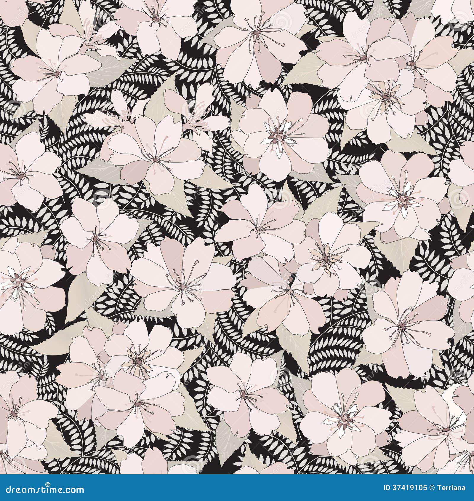 Flowers Seamless Background. Vector Graphic. Stock Illustration ...