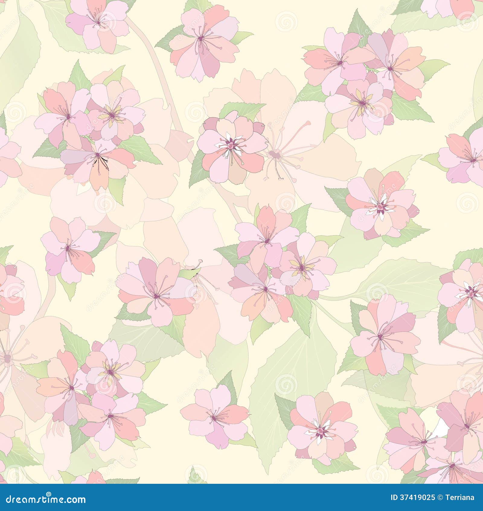 Flowers Seamless Background. Vector Spring Texture Stock Illustration ...