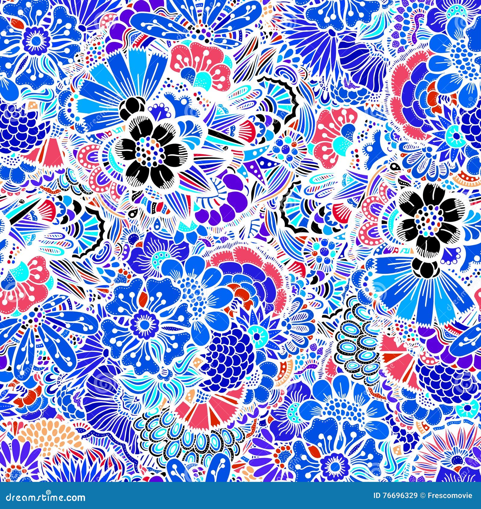 Flowers seamless pattern stock vector. Illustration of banner - 76696329