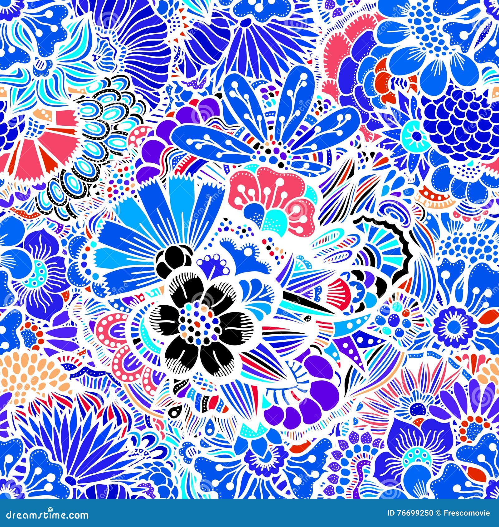 Flowers seamless pattern stock vector. Illustration of floral - 76699250