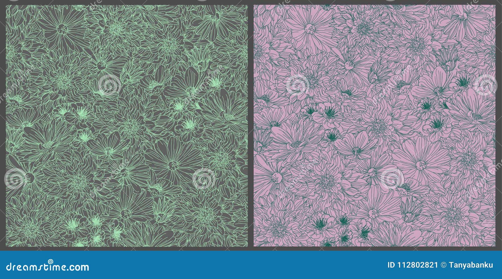 Flowers Seamless Pattern Double Wallpaper in Spring Summer Colors Stock ...