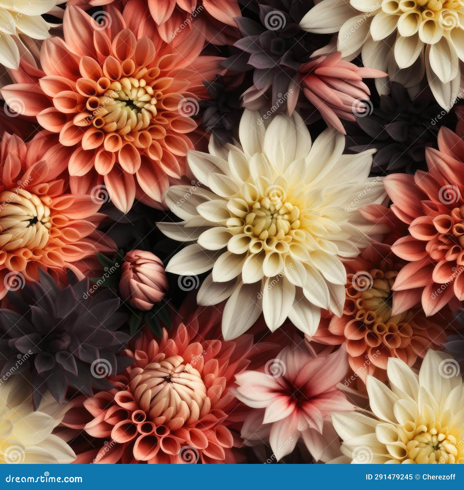 Flowers, seamless texture stock illustration. Illustration of blossom ...