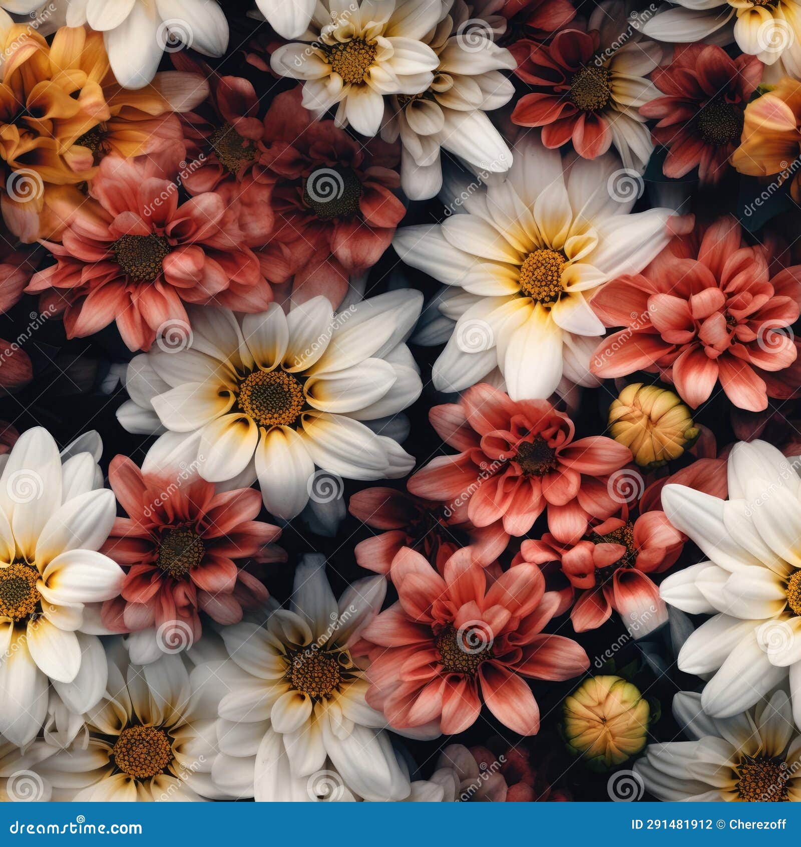 Flowers, seamless texture stock illustration. Illustration of land ...